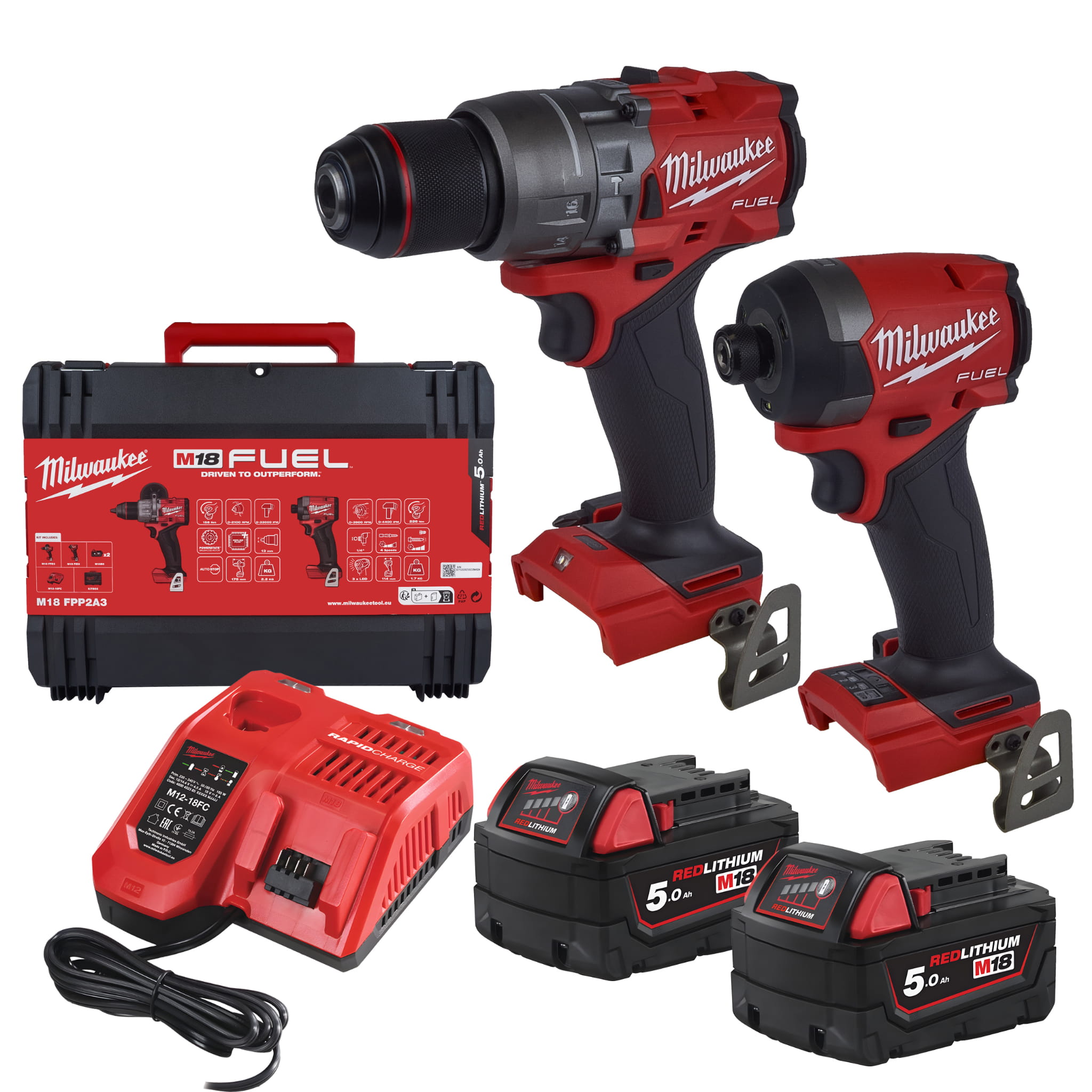 Milwaukee M18 FPP2A3-502X Zestaw Wkrętarka 2x5,0Ah 18V - Sklep z ...